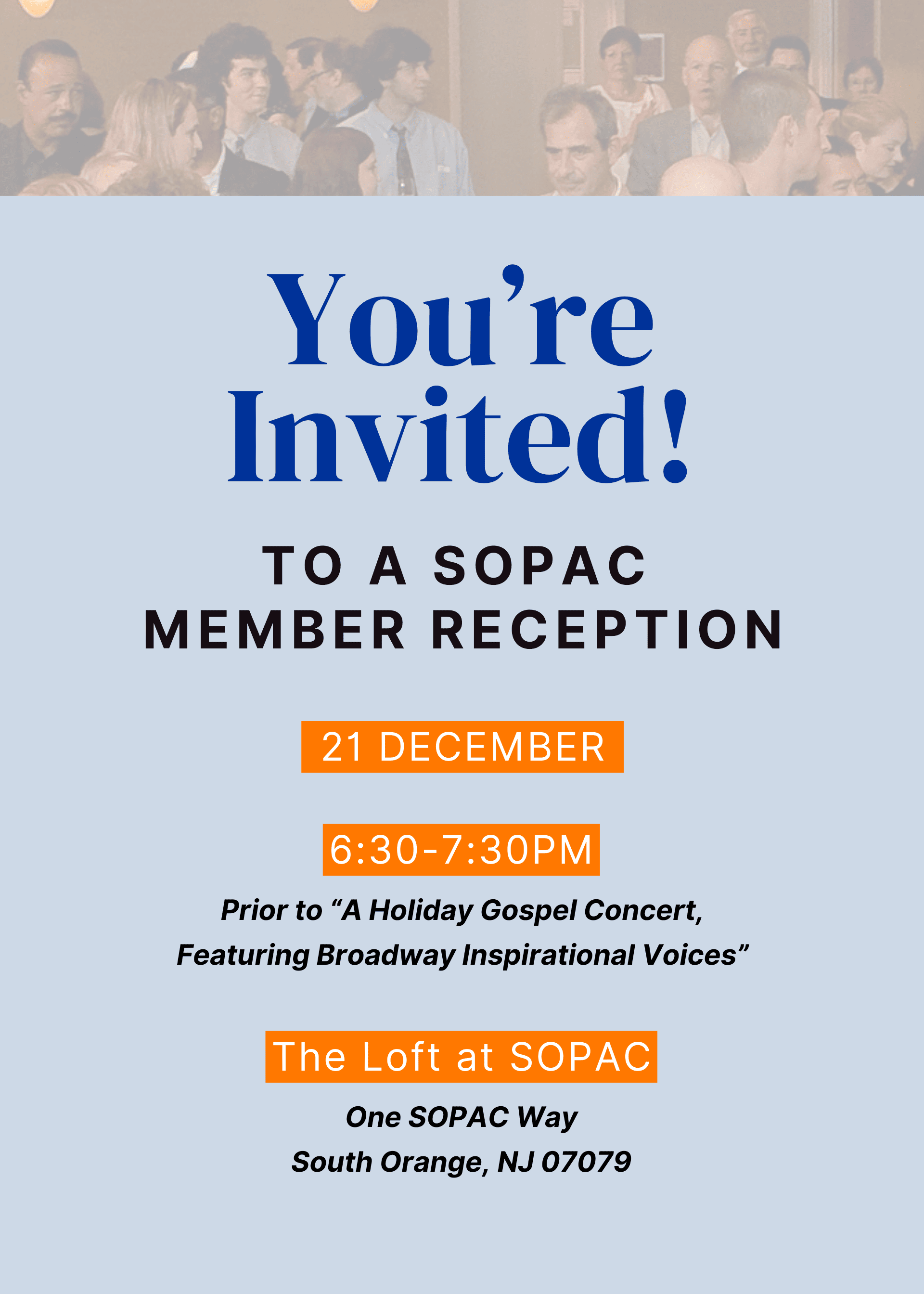 Member Reception | South Orange Performing Arts Center