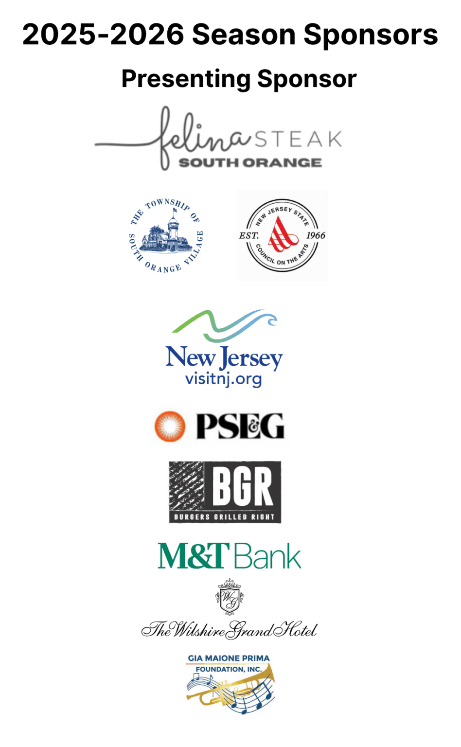 Sponsorship & Funders | South Orange Performing Arts Center